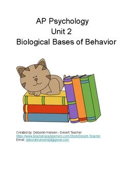 AP Psychology Unit Biological Bases Of Behavior By Desert Teacher