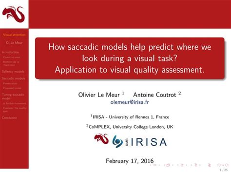 how saccadic models help predict where we look during a visual task