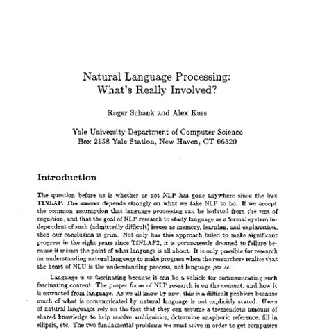 Natural Language Processing Whats Really Involved Acl Anthology