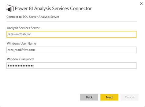 ssas tabular live power bi connection radacad