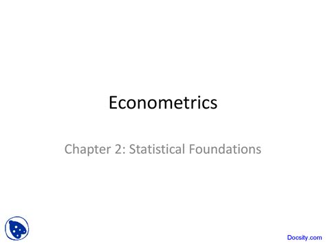 Statistical Foundations Econometrics Lecture Slides Diapositivas