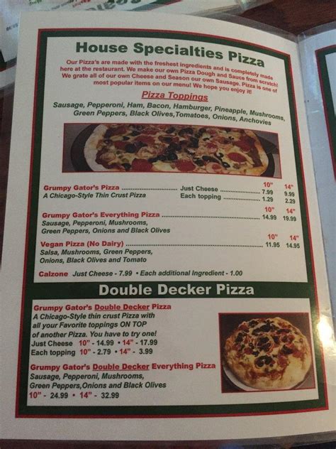 Menu At Grumpy Gators Bar And Grill Homosassa