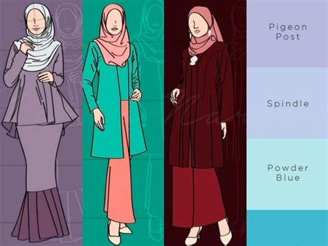 Contoh Padanan Warna Baju Dan Tudung