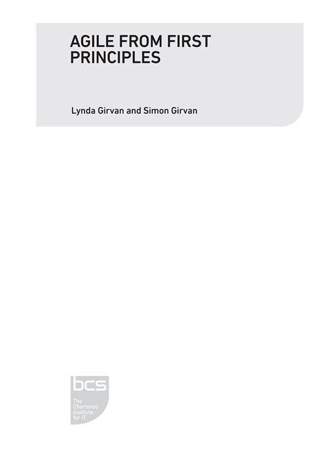 Title Page Agile From First Principles Book