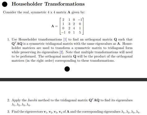 solved householder transformationsconsider the real