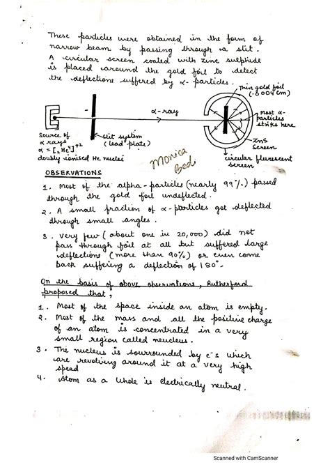 SOLUTION Structure Of Atom Class Chapter Handwritten Notes Studypool