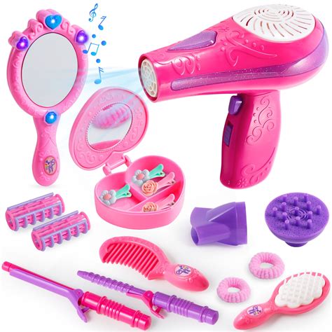 Syncfun 17 Pcs Pretend Play Beauty Salon Toy Set Perfect Makeup And