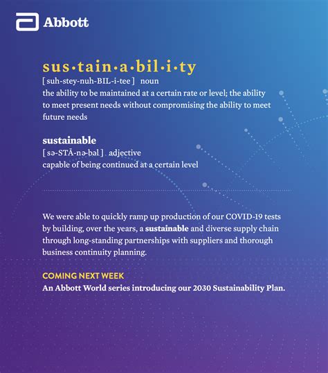 Abbott 2030 Sustainability Plan — Angela May