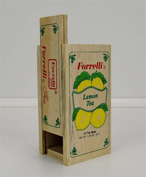 Rare Empty Vintage Forrelli Brand Lemon Tea Wooden Slide Top Box From The 1980s Etsy