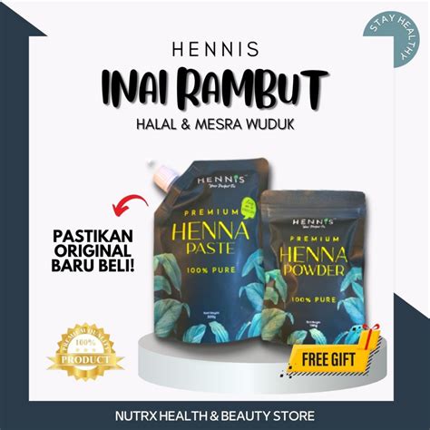 Hennis Inai Rambut Halal Inai Mesra Wuduk Inai Daun Asli Inai
