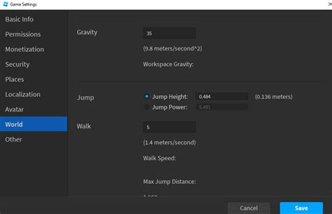 Why Am I Not Able To Edit Jump Gravity Walkspeed Game Design