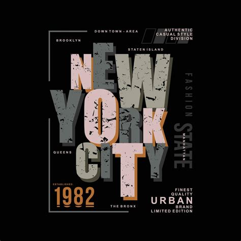 New York City Text Frame Typography Vector Abstract Graphic