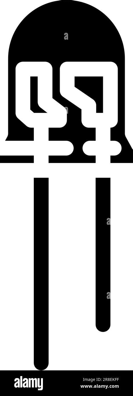 Diode Electronic Component Glyph Icon Vector Illustration Stock Vector