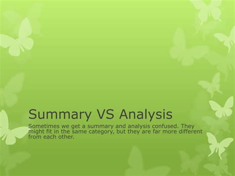 Summary Vs Analysis Ppt