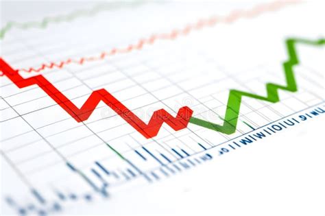 A Graph With A Red Line And A Green Line Stock Illustration Illustration Of Represent