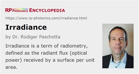 Irradiance Intensity Radiant Flux Radiometry Measurement