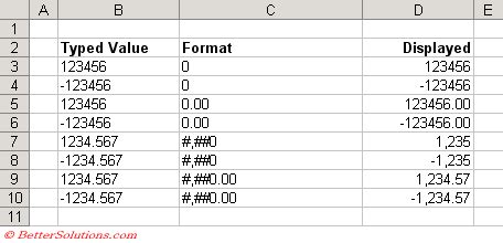 Excel Formatting Number