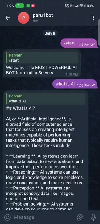 Parvathi Ramavath On Linkedin Telegrambot Artificial Aimersociety Saisathish Python