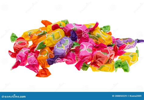 Fruit Candies In A Wrapper Isolated Stock Image Image Of Sugar Dessert 288850229