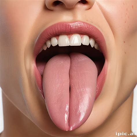 An Unusual Close Up Of A Person Sticking Out Their Tongue