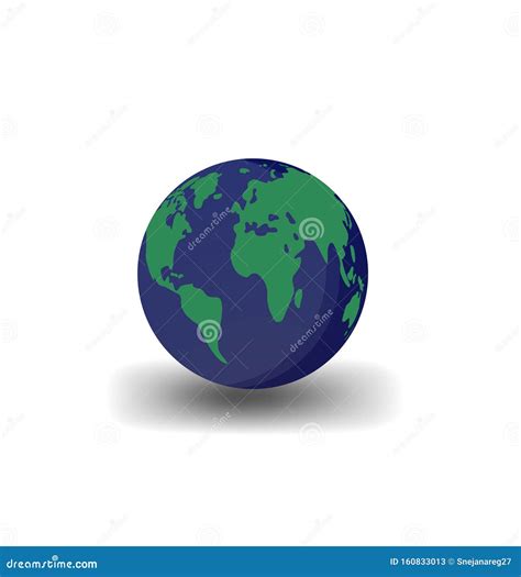 Earth Globe Isolated On White Background Stock Illustration Illustration Of Mobile Green