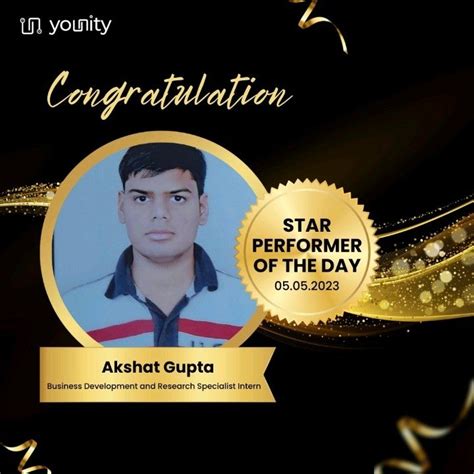 Akshat Gupta On Linkedin Younity Starperformeroftheday Internship