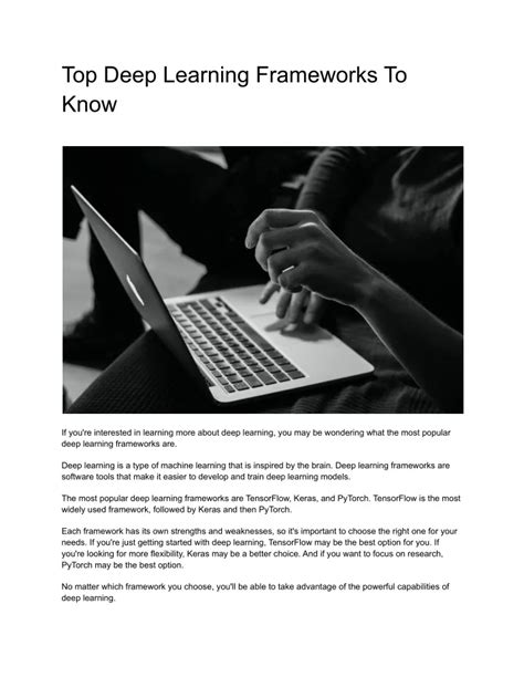 Ppt Top Deep Learning Frameworks To Know Powerpoint Presentation Free Download Id11783825