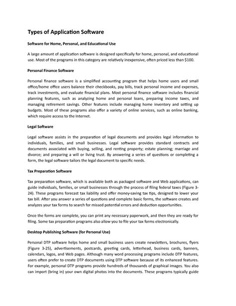 types of application software part 3 lecture notes types of application software software