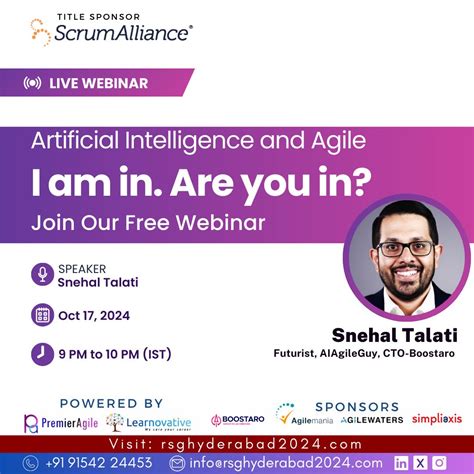 will be a good opportunity to learn on ai agile synergies and how you can enable yourself to be