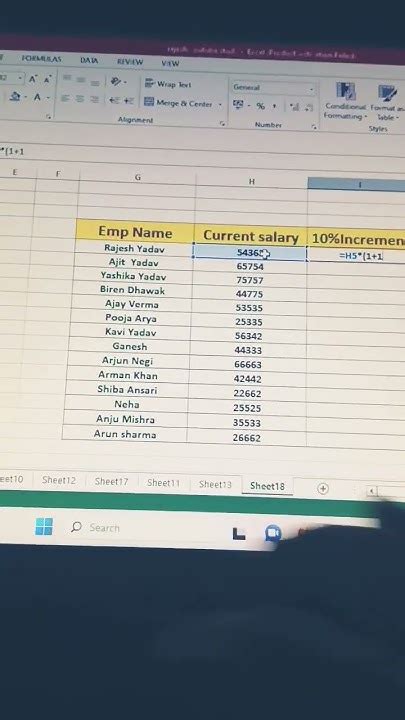 Salary Increment With Percentage Advance Trick Ms Excel Interview