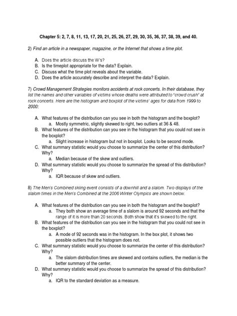 Chapter 5 Exercises 9 And 40 Download Free Pdf Histogram Mode