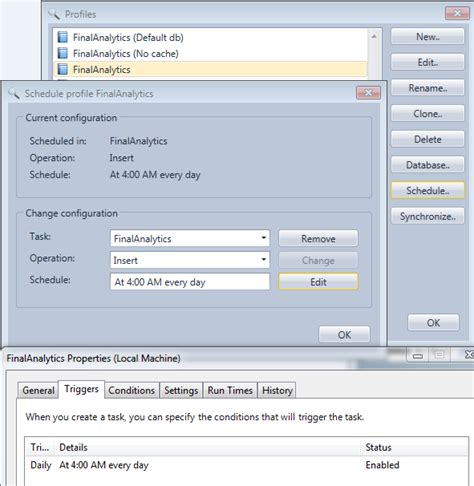 Reference Log Settings Scheduler