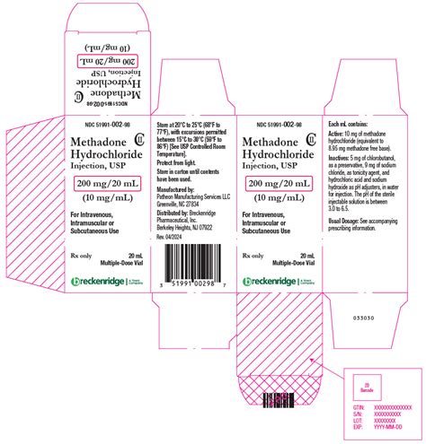 Methadone Injection Package Insert Prescribing Info