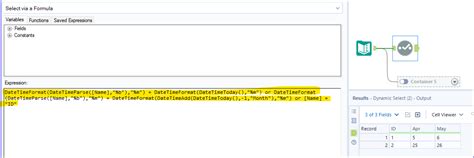 select columns dynamically based on current month alteryx community