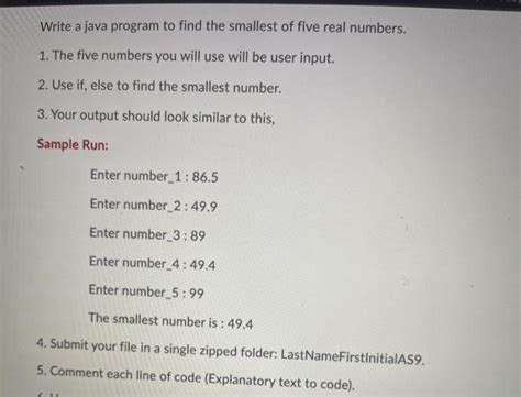 Solved Write A Java Program To Find The Smallest Of Five Chegg