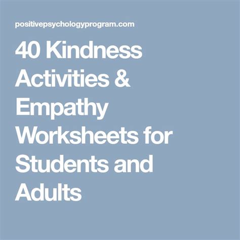 Printable Empathy Worksheets For Adults