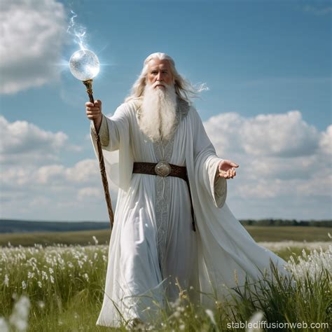 White Wizard With Ethereal Energy Stable Diffusion Online