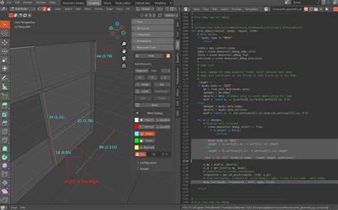 Measuretid In Debug Mode Displays The Length Of The Edge Python