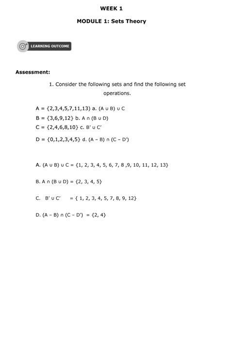 week01 week 01 week 1 module 1 sets theory assessment 1 consider