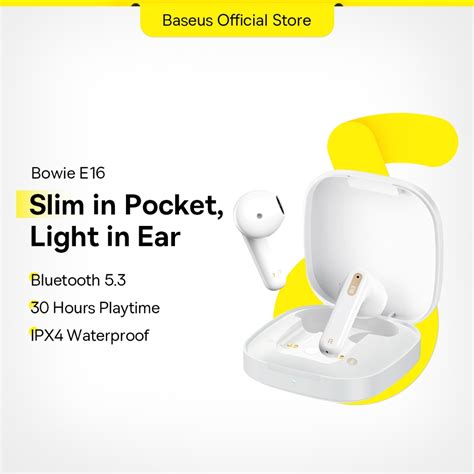 New Baseus E16 True Wireless Earbuds Tws 53 Bluetooth Earphone With