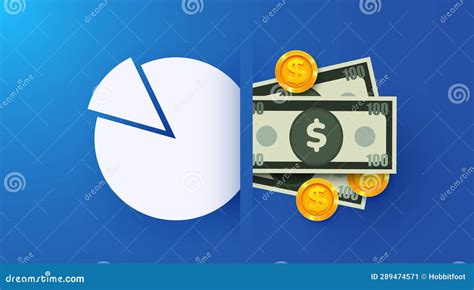 Pie Chart And Money Financial Analytics Stock Illustration Illustration Of Circle Report