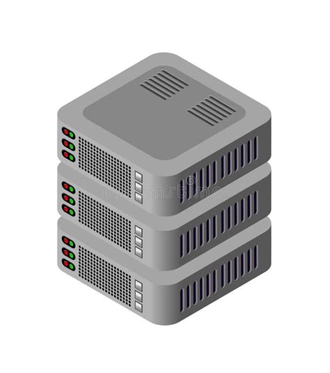 Single Server Network Technology Of Connection Data Center Stock Vector