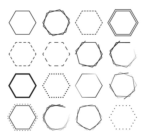 Set Of Hexagon Border Background Geometric Frames Decoration 3462242 Vector Art At Vecteezy