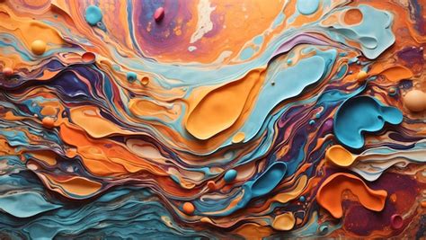 Premium Ai Image Organic Blobs In Boho Style Fluid Dynamics And