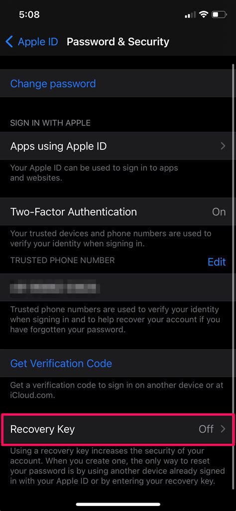 How To Create An Apple ID Recovery Key