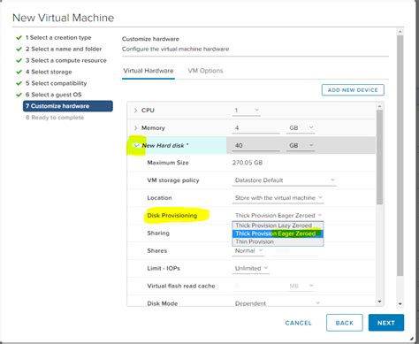 How To Deploy Vm With Thick Provisioned Eagerly Zero Disk Type Using Html Client Vmware Vsphere