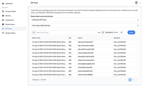 Viewing Sip Trace Logs Siperb Webrtc Softphone