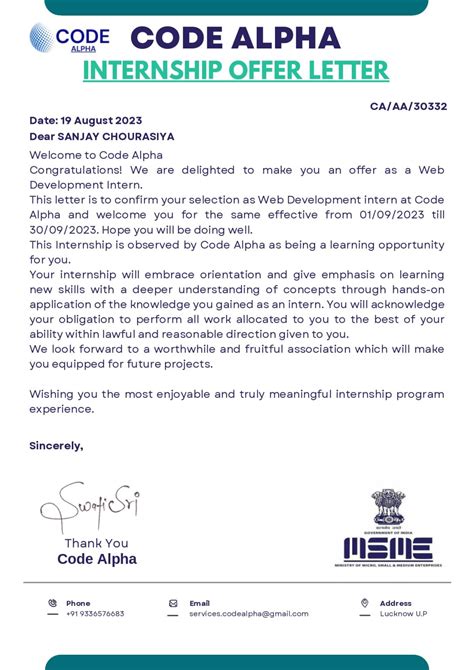 Sanjay Chourasiya On Linkedin Webdevelopment Codealpha Internship