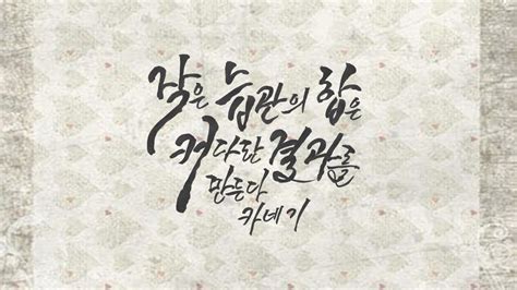 당신의 삶을 변화 시키는 습관 관련 명언 모음 캘리그라피 Youtube