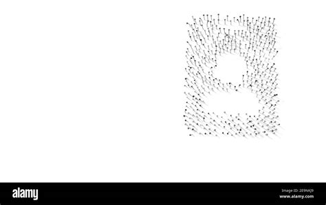 3d Rendering Of Nails In Shape Of Symbol Of Id Rectangular Card With